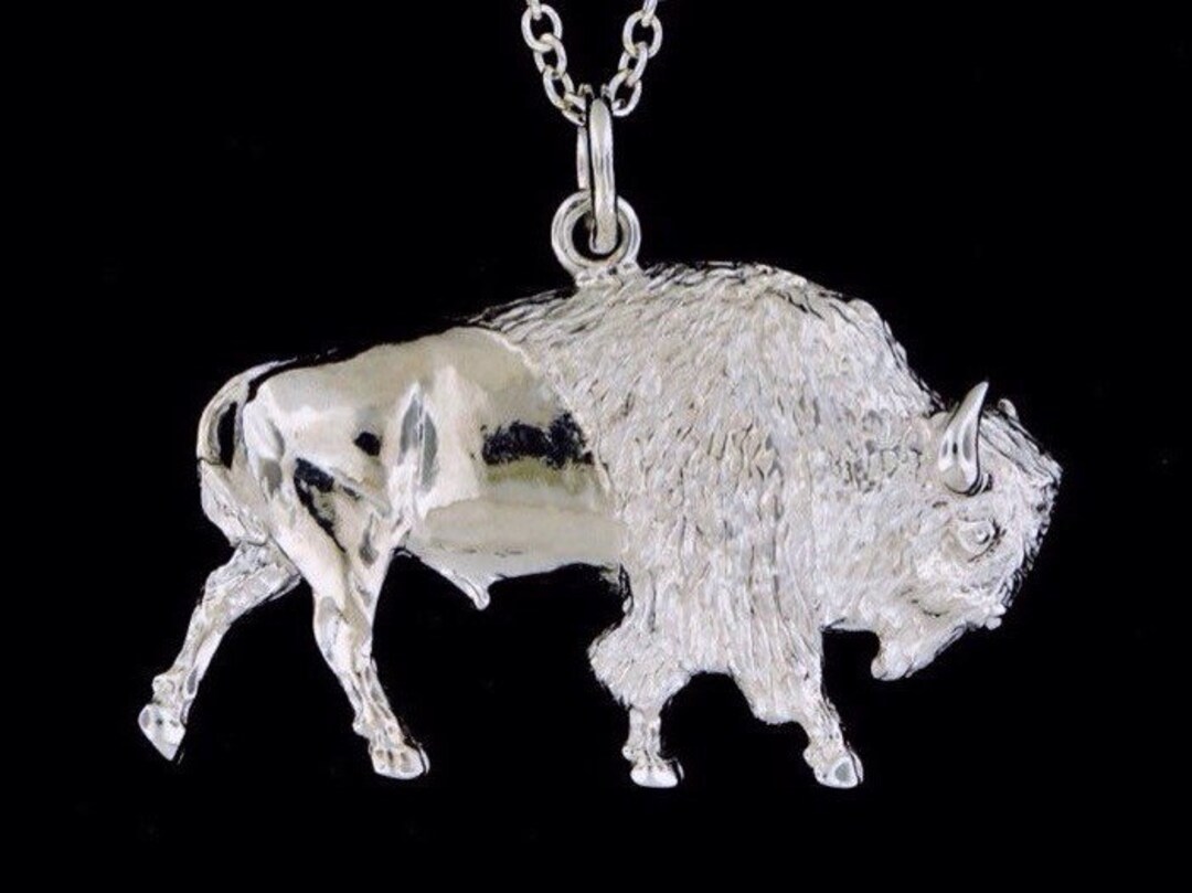 Sterling Silver American Bison Pendant or Necklace (optional Chain) - Etsy