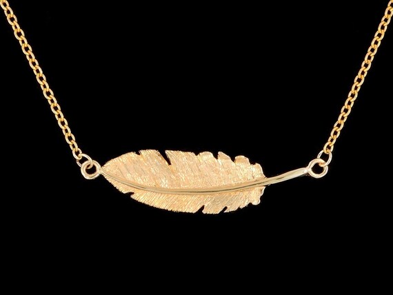 Horizontal feather necklace store