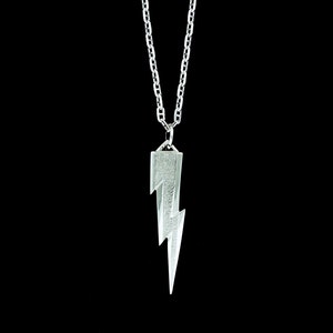 Large Sterling Silver Lighting Bolt Pendant or Necklace - Etsy