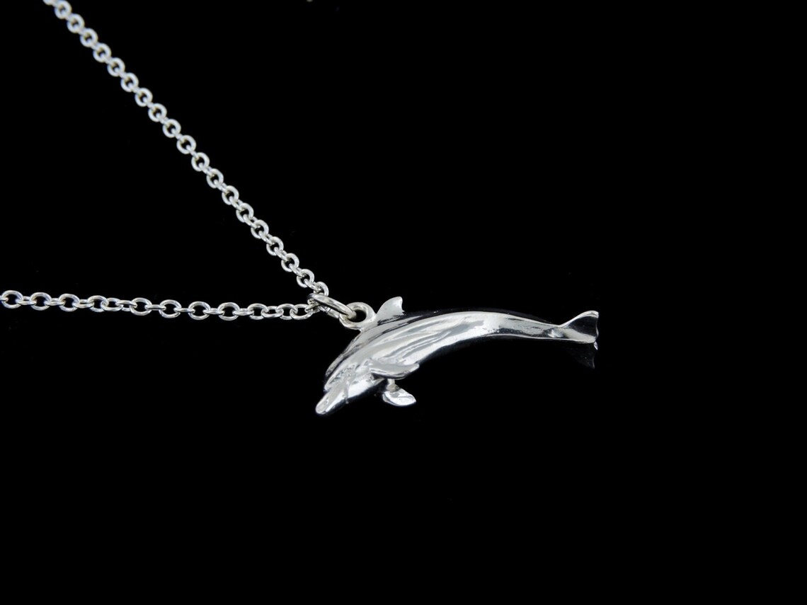 Small Sterling Silver Dolphin Pendant or Necklace (optional Chain) - Etsy