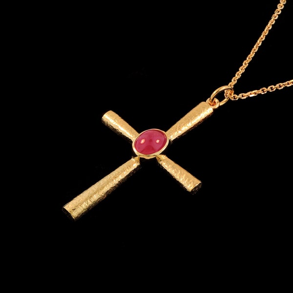Byzantine Cross With Ruby - Etsy