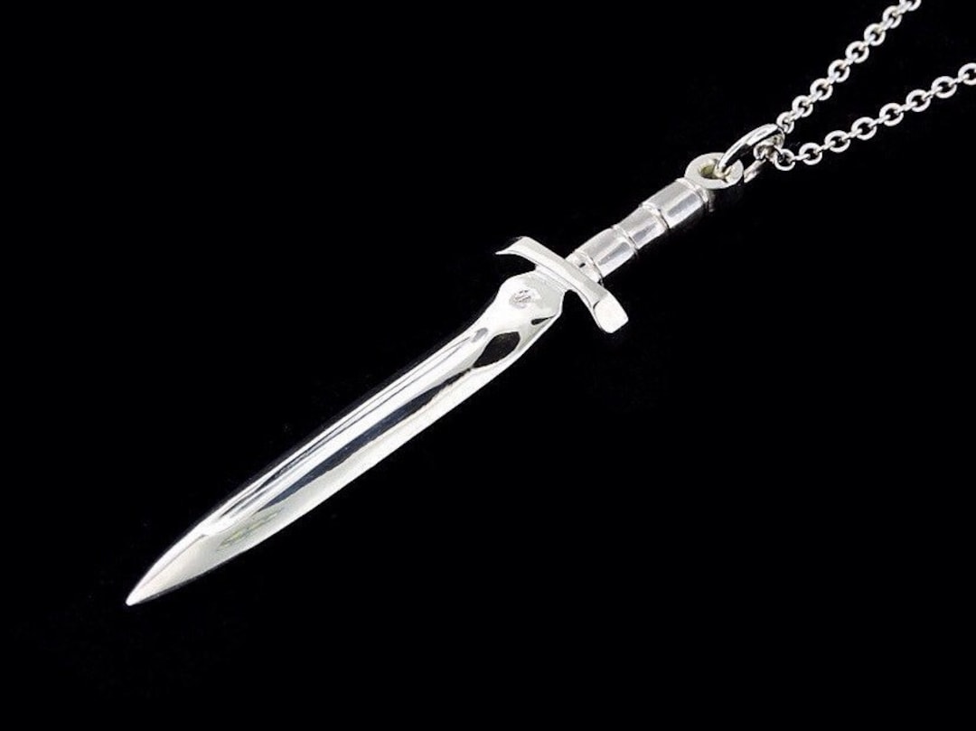 Sterling Silver Dagger Short Sword Pendant or Necklace optional Chain ...