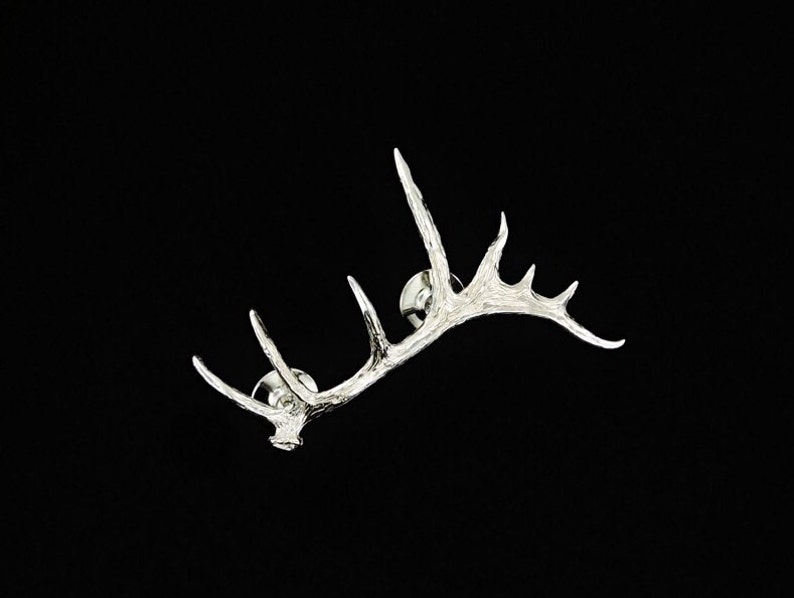 Sterling Silver Large Palmated Bull Elk Antler Pin - Etsy