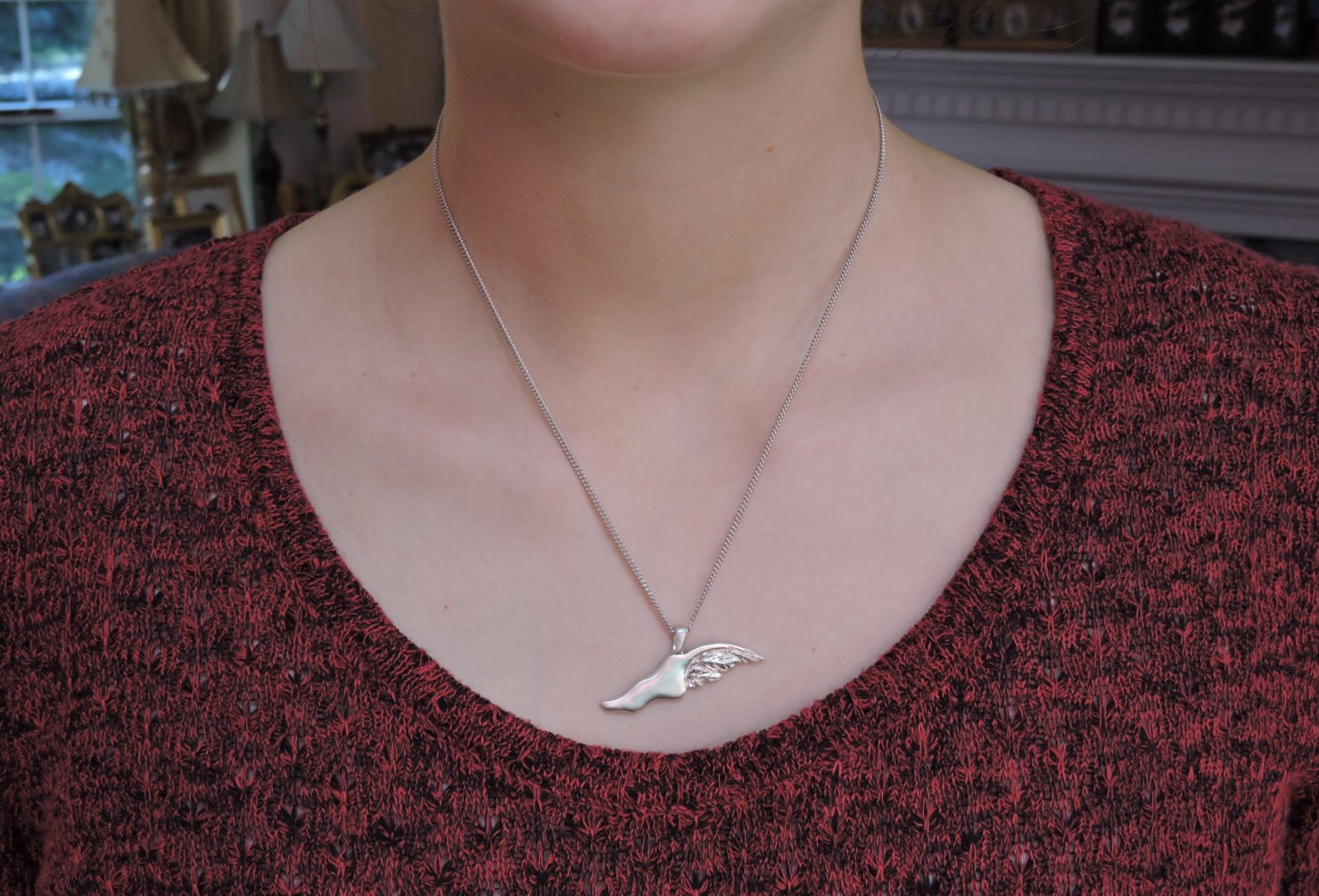 Sterling Silver Mercury's Winged Foot Pendant or Necklace (optional ...