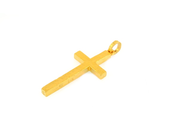 Pure 24k Gold Classic Rugged Cross Pendant | Etsy