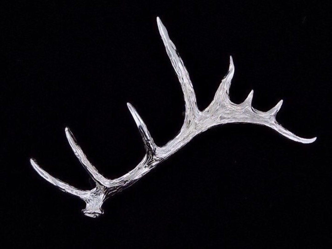 Sterling Silver Large Palmated Bull Elk Antler Pin - Etsy