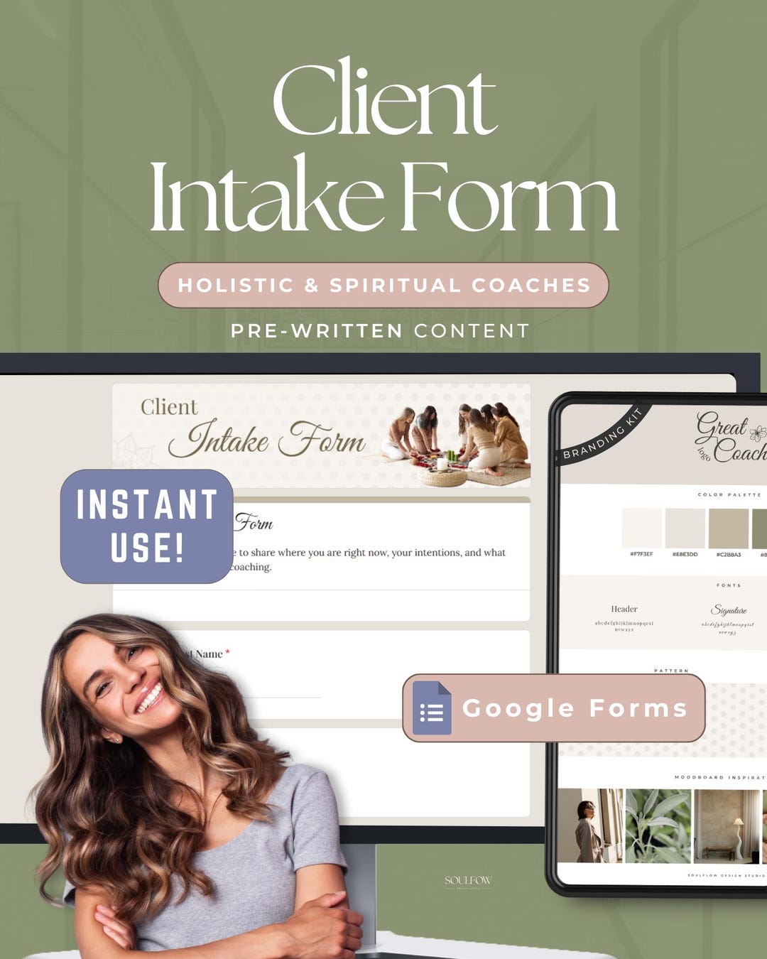 Client Intake Form Google Form Template | Spiritual Coach Onboarding ...