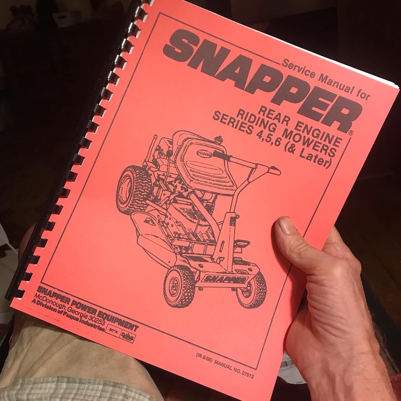 SNAPPER REAR ENGINE Riding Lawnmower Mod 4, 5, 6 & Later Factory ...
