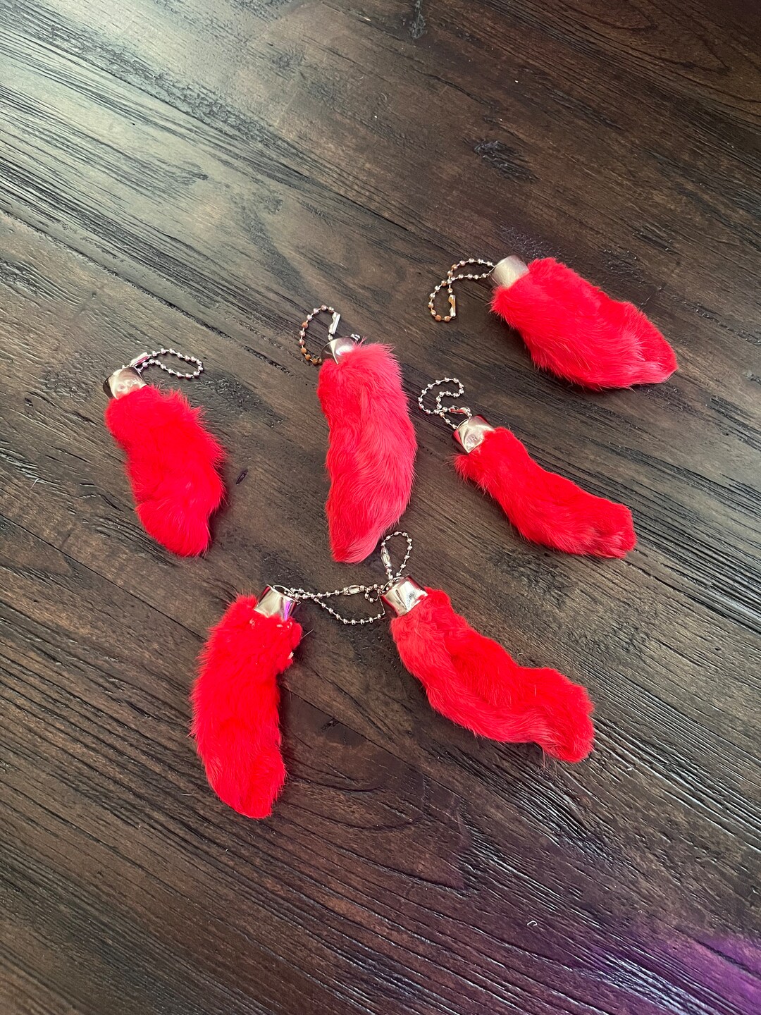 Lucky Rabbit's Foot COLORS Genuine Rabbit's Feet Key Chains Qty 6 Feet ...