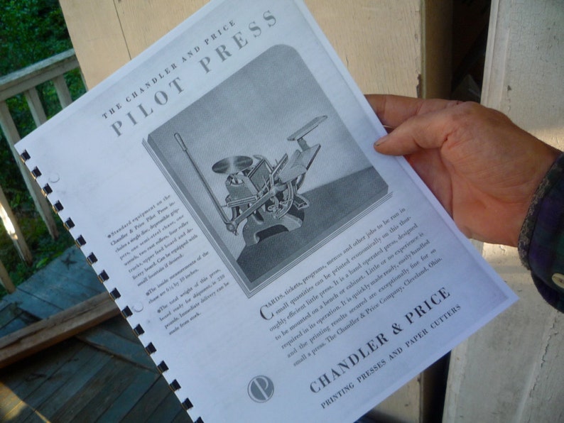 Operating Instructions and Parts List for the C&P Pilot Press ...