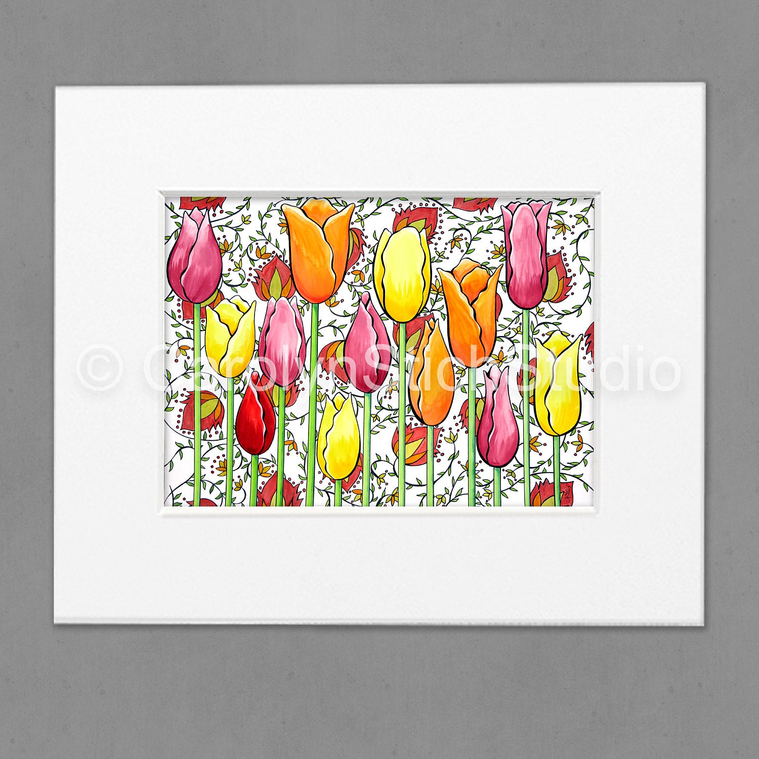 Modern Delft Matted Print and Greeting Card by Carolyn Stich Studio - Etsy