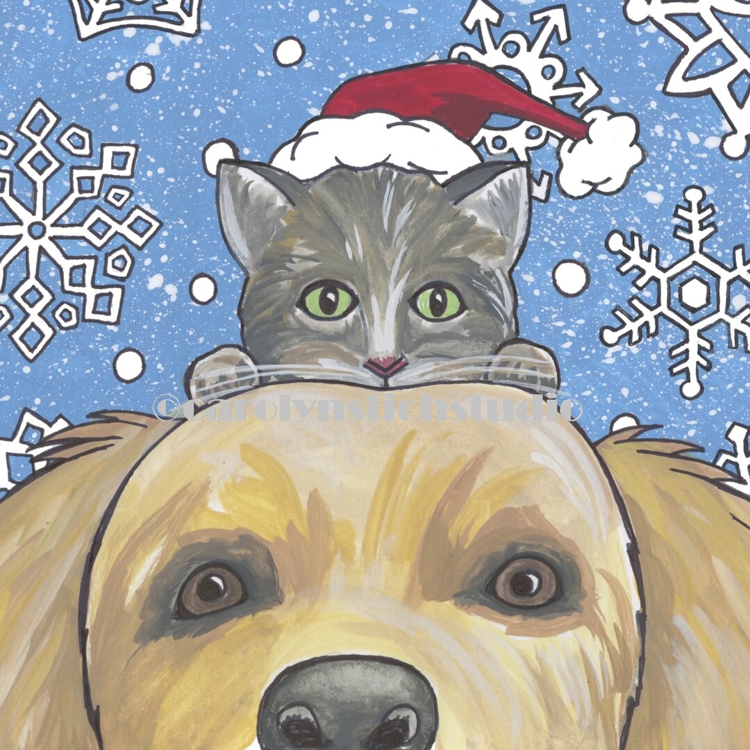 Furry Flurry Friends - Matted Print by Carolyn Stich Studio - Etsy