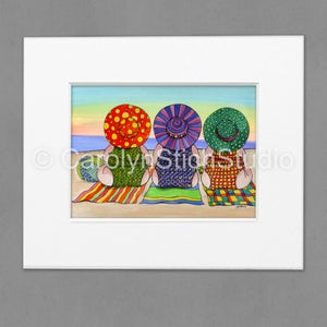 The Girls Catching Some Rays - Matted Print and Greeting Card by ...