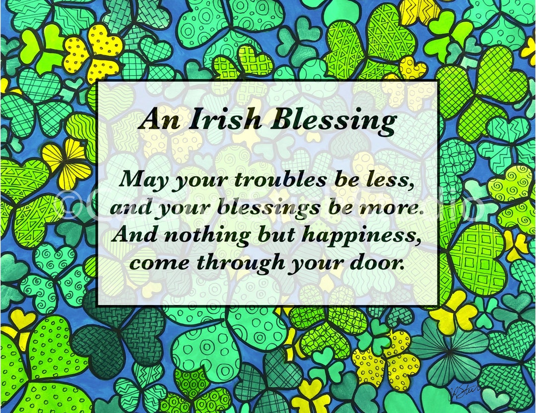 An Irish Blessing Matted Print and Greeting Card by Carolyn Stich ...