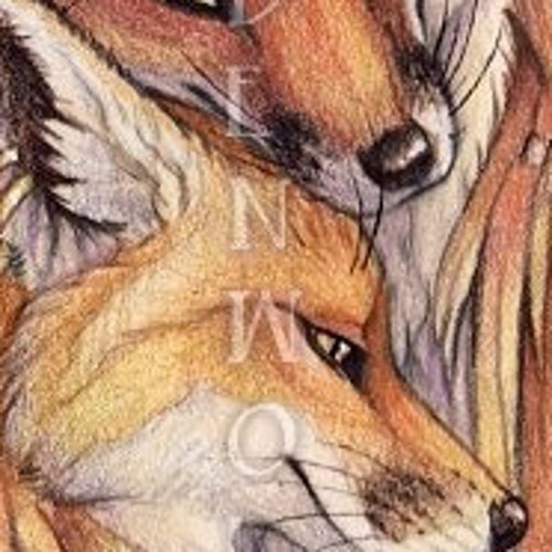 Loving Fox Couple Print - Etsy