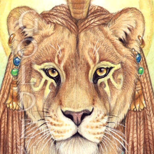 Sekhmet Egyptian Lioness Goddess Print - Etsy