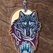 Wolf Handprint Tribal Design Multicolor Wooden Printed Pendant - Etsy