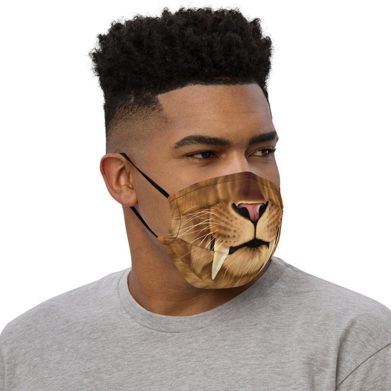 Smilodon Sabertooth Tiger Premium Face Mask - Etsy UK