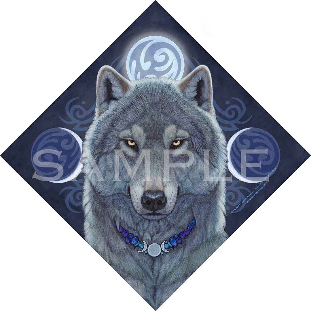 Moon Wolf Bandana - Etsy