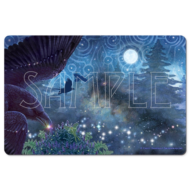 Cosmic Starlight Raven Playmat - Etsy