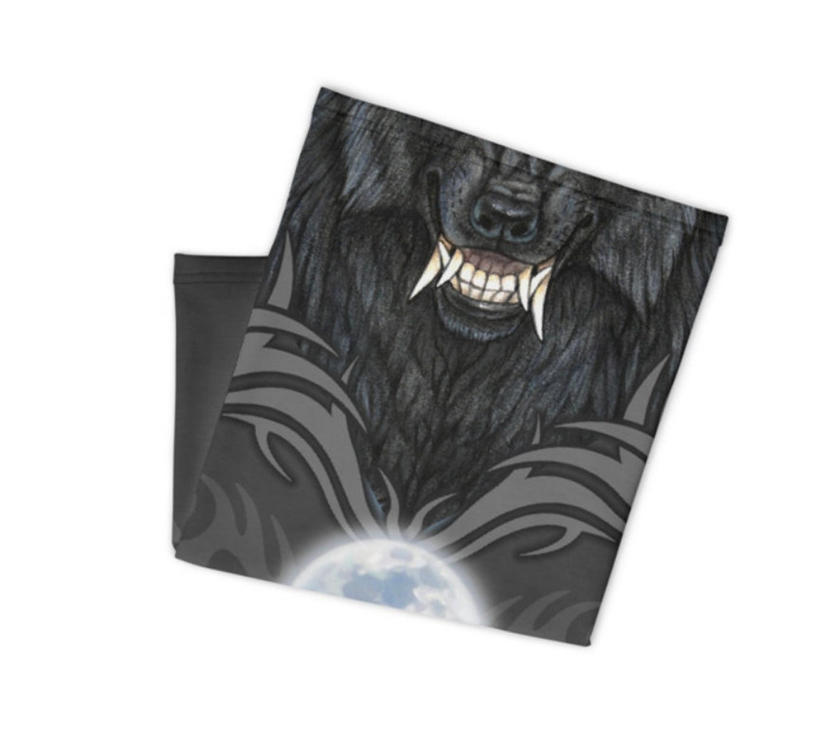 Werewolf Grin Tribal Moon Neck Gaiter - Etsy