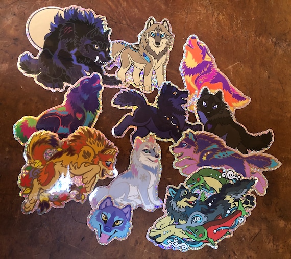 Dibujo De Lobo Chibi Pegatina For Sale Con La Obra «Hombre Lobo Chibi