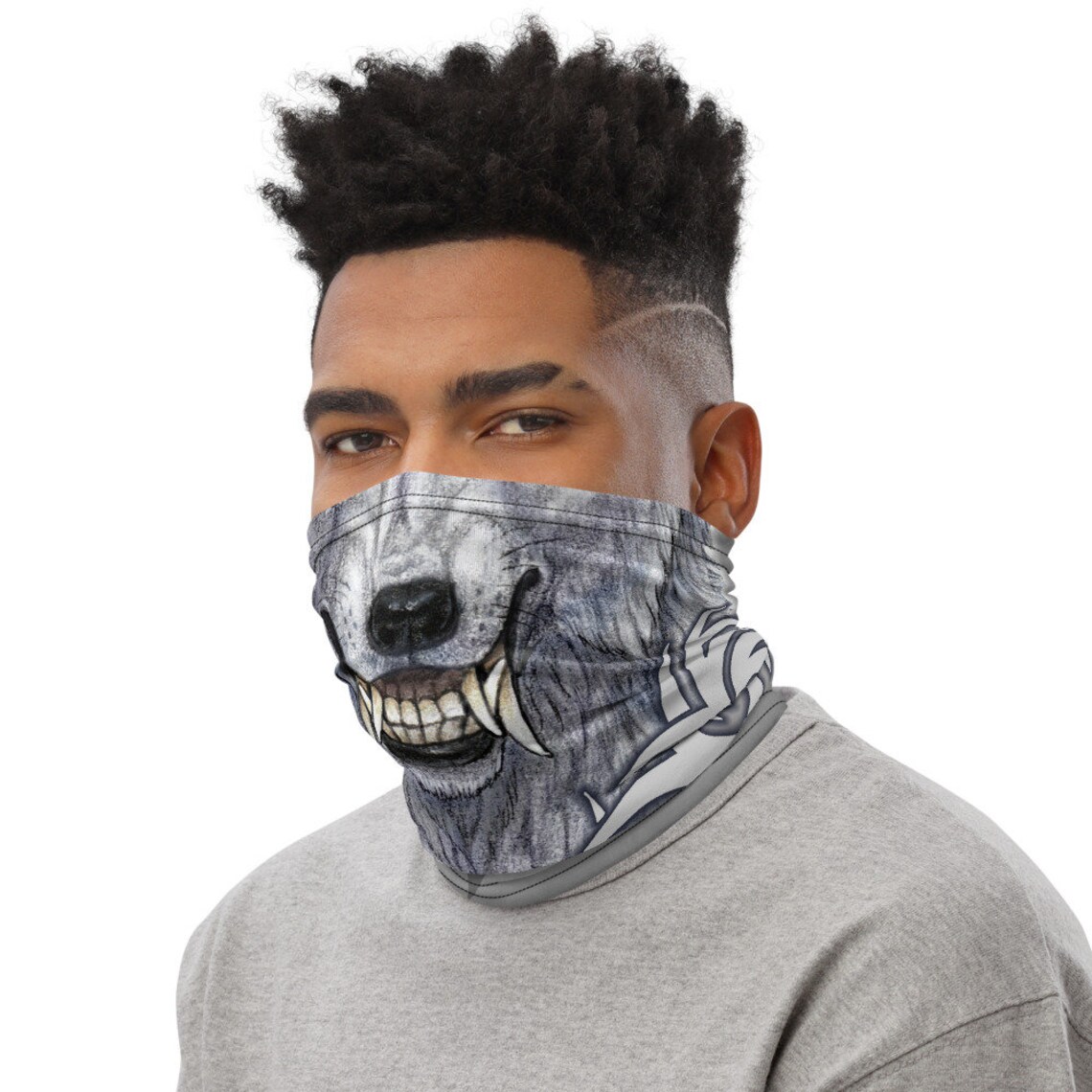 Arctic Werewolf Tribal Moon Neck Gaiter - Etsy