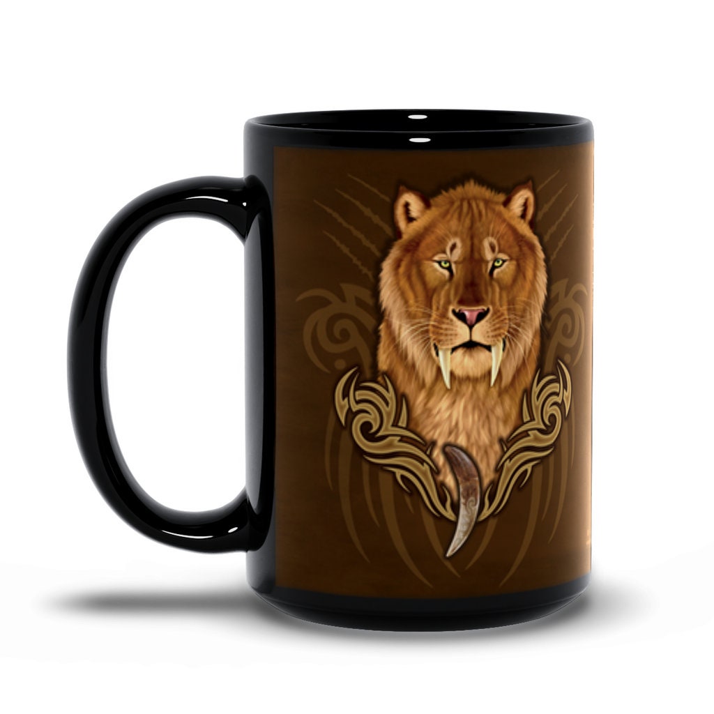 Smilodon Black Mug - Etsy