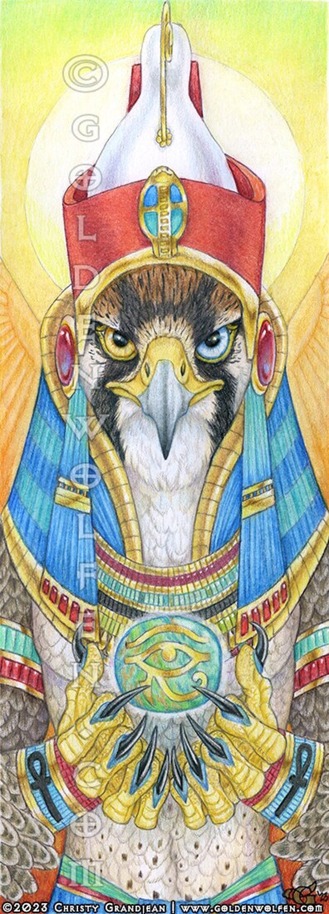 Horus Falcon God Egyptian Mythology Print - Etsy