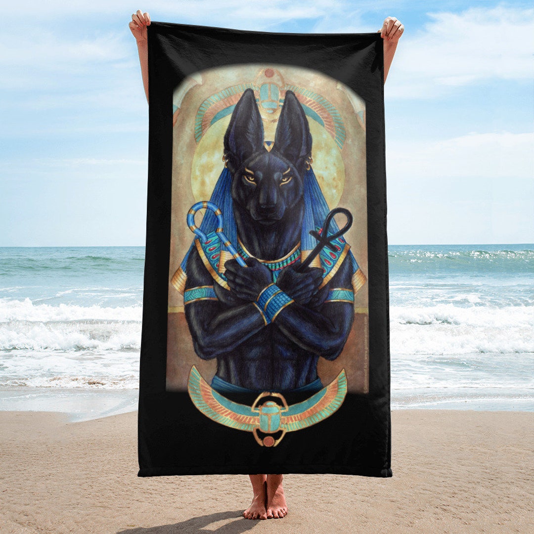 Egyptian God Anubis Beach Towel - Etsy