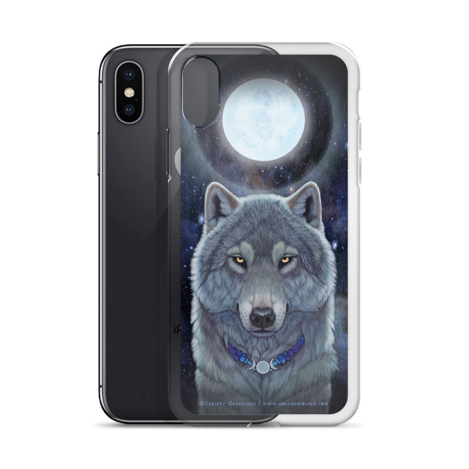 Cosmic Moon Wolf Iphone Case - Etsy