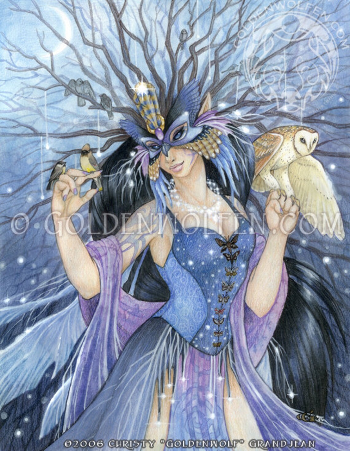 Twilight Fairy Fae With Barn Owl Print - Etsy