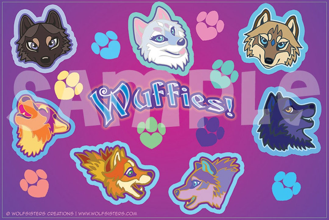 Wuffies Wolf Wolves Faces Sticker Sheet - Etsy
