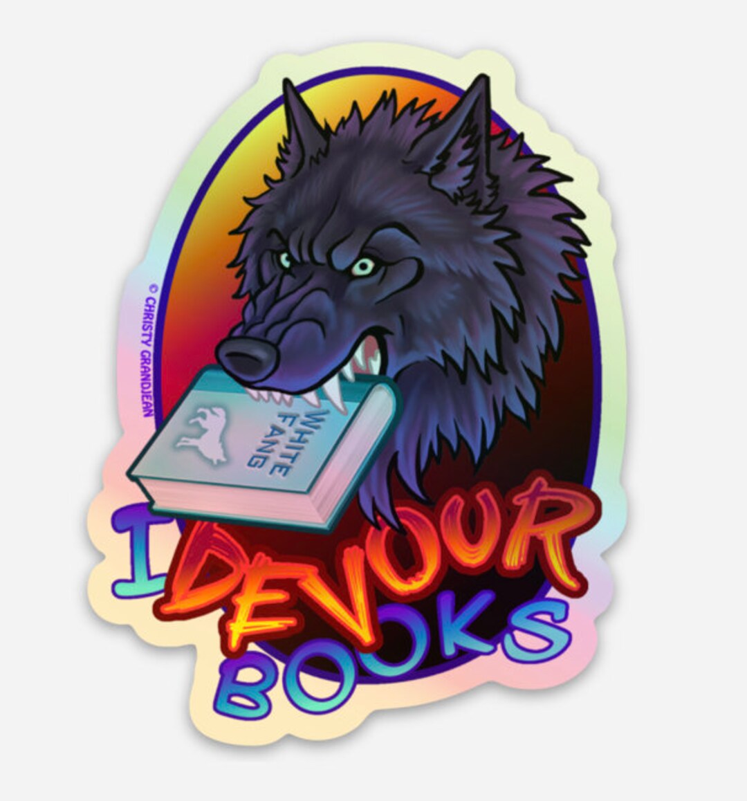 I Devour Books Werewolf Hologram Sticker - Etsy