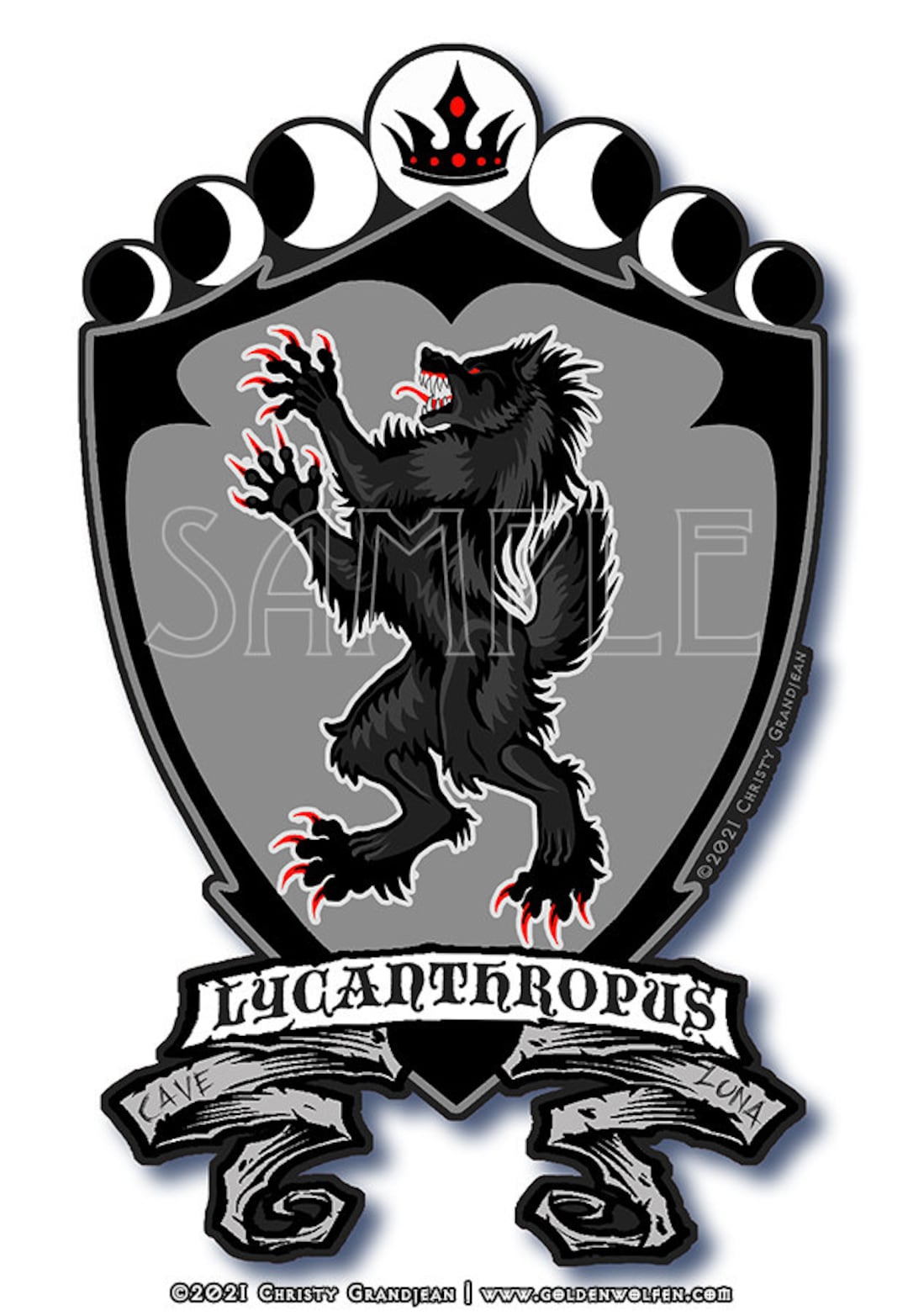 Lycanthropus Shield Vinyl Stickers - Etsy