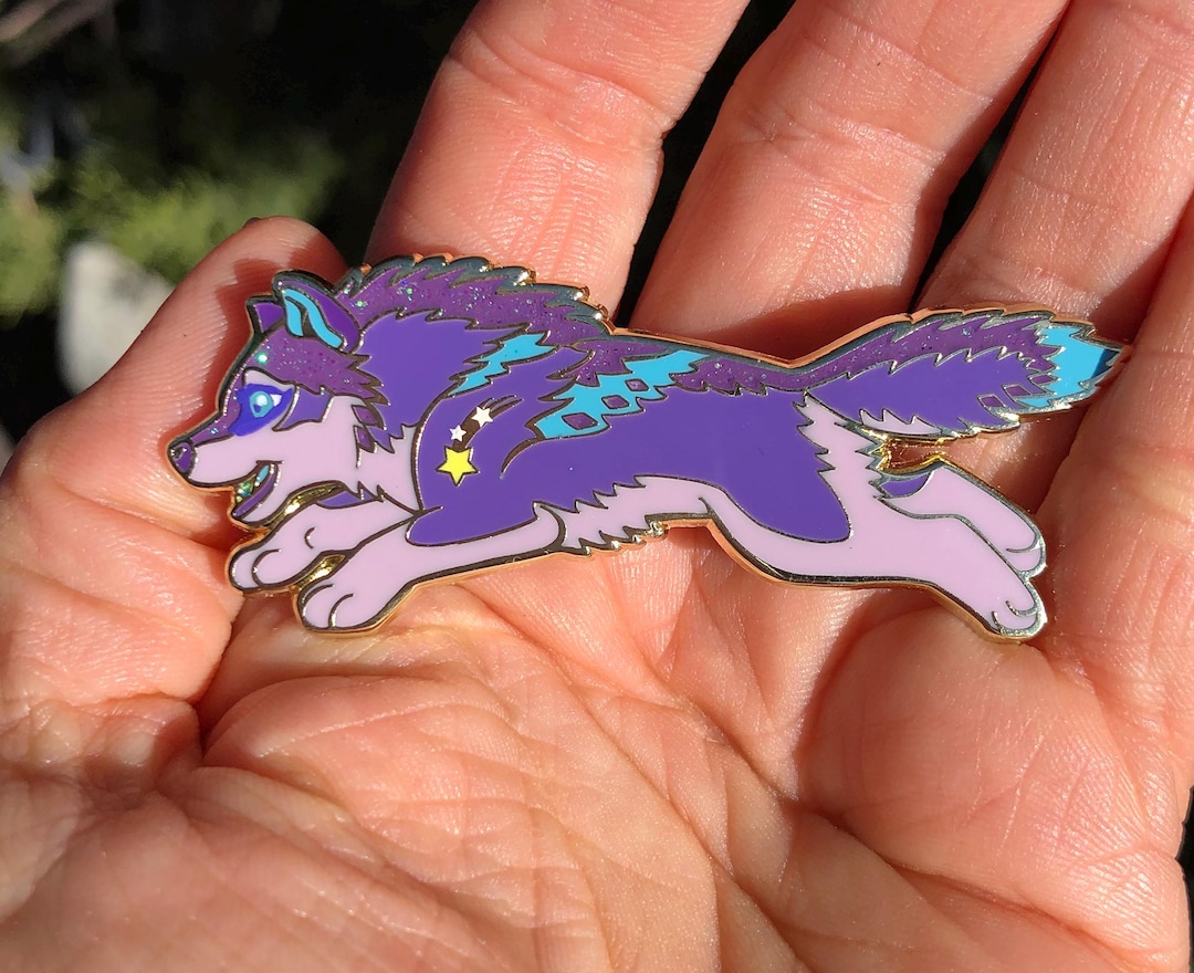 Star Chaser Playful Wuffie Cute Chibi Wolf Enamel Pin - Etsy