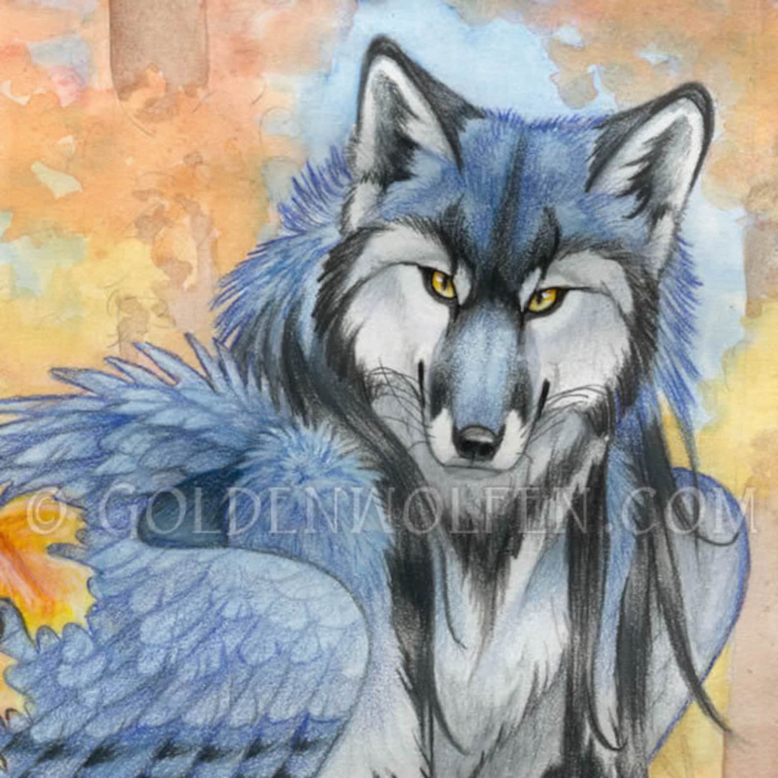 Blue Jay Fox Hybrid Print | Etsy