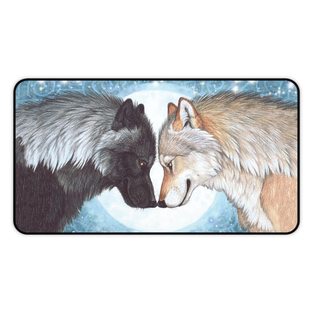 Wolf Couple Desk Mat, Artistic Home Workspace Decor - Etsy