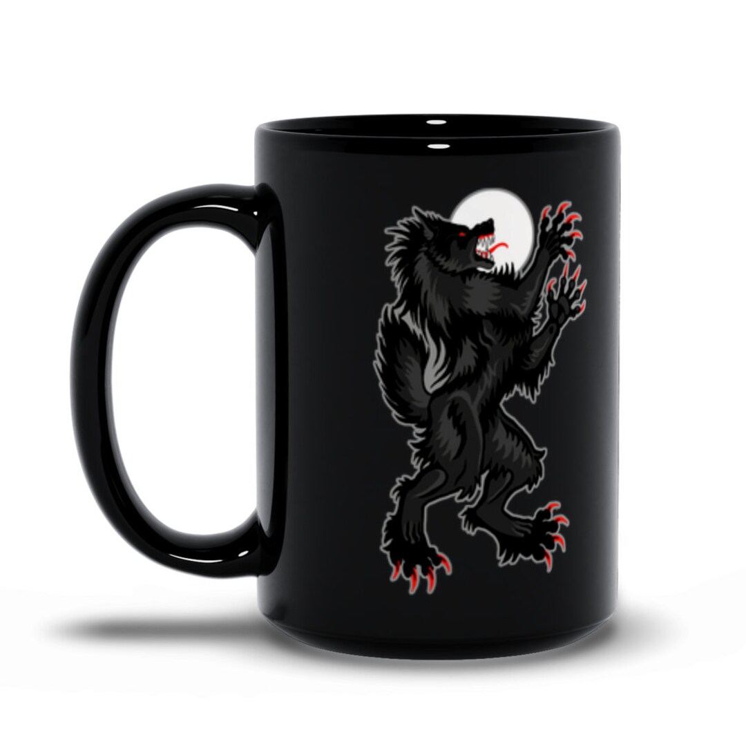 Lycanthropus Rampaging Werewolf Black Mug - Etsy