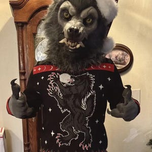 Black Werewolf Knitted Sweater - Etsy