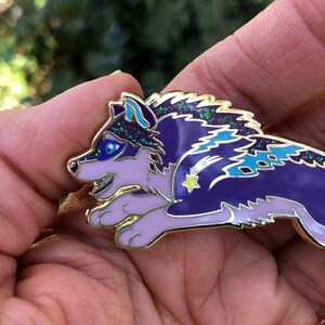 Star Chaser Playful Wuffie Cute Chibi Wolf Enamel Pin - Etsy