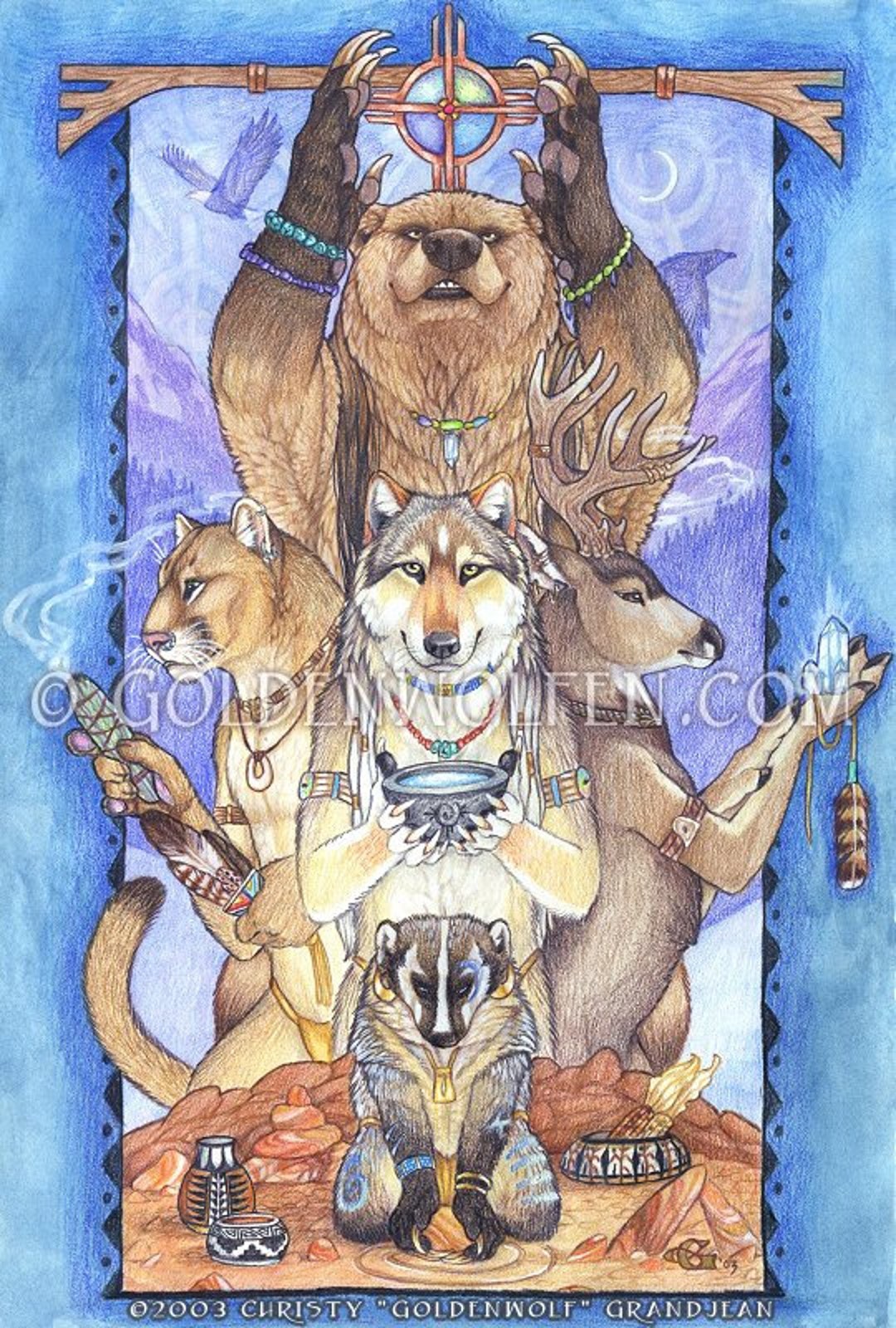 Animal Native American Totems Print - Etsy