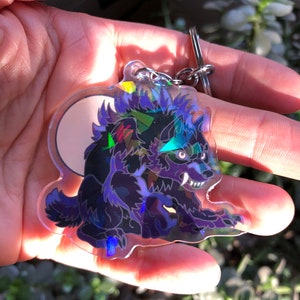 Werwuffie Chibi Werewolf Sparkle Key Chain - Etsy