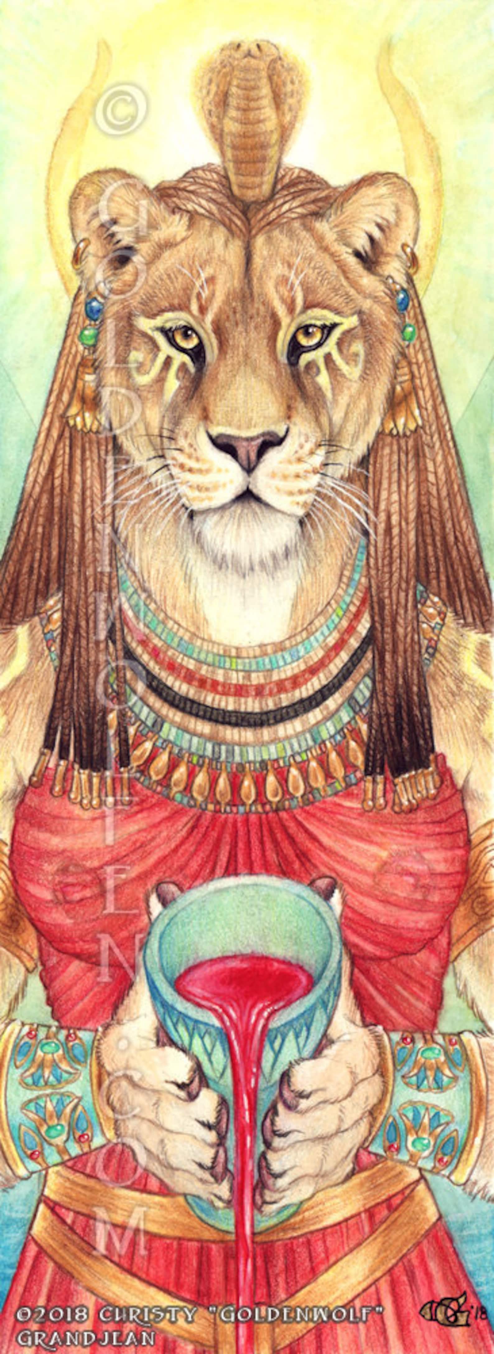 Sekhmet Lioness Egyptian Goddess Print - Etsy