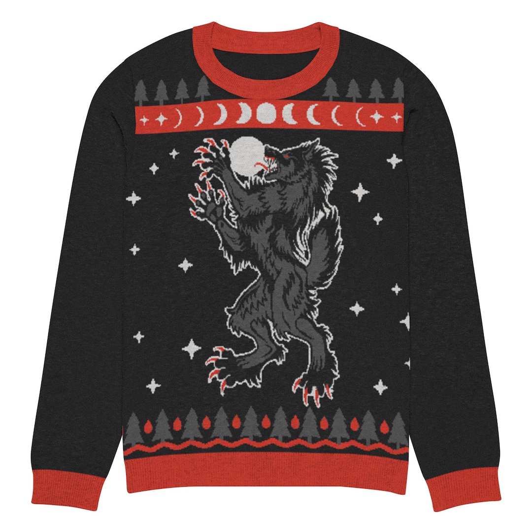 Black Werewolf Knitted Sweater - Etsy
