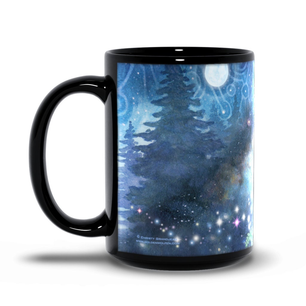 Starlight Raven Black Mug - Etsy