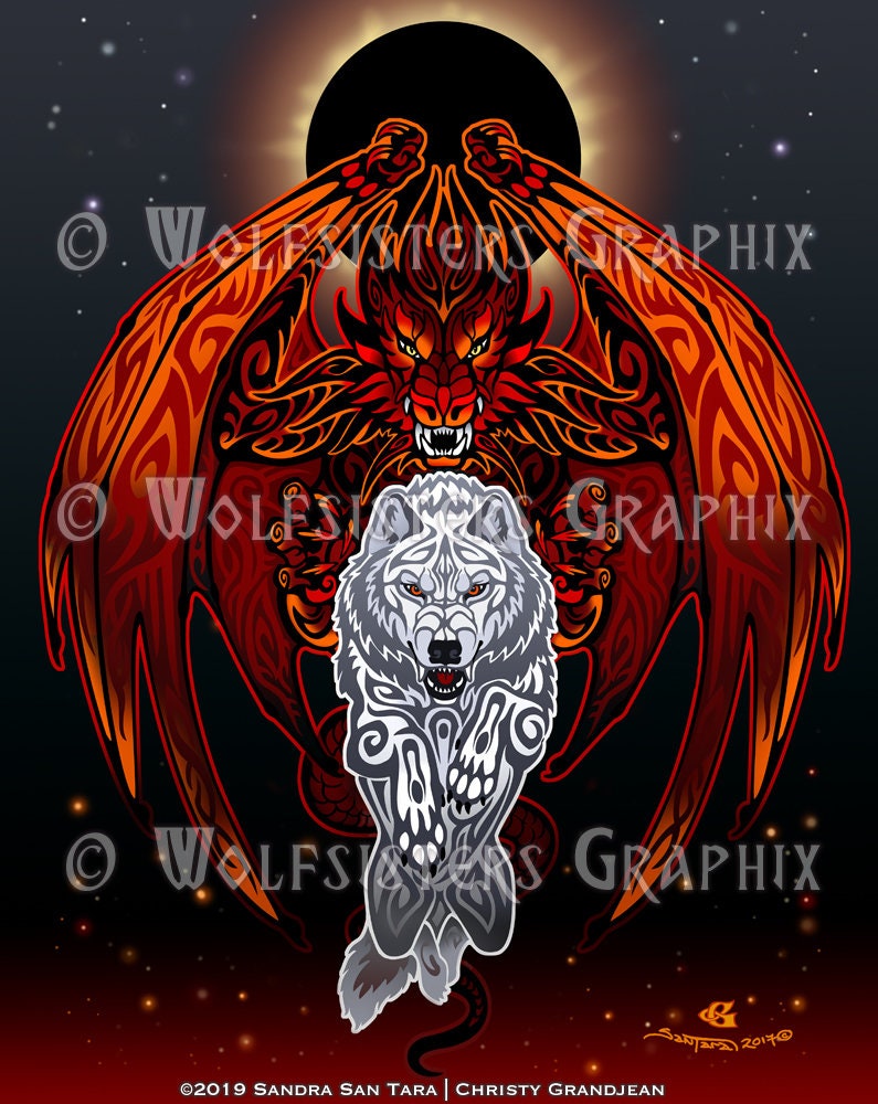 White White Wolf And Tiger
