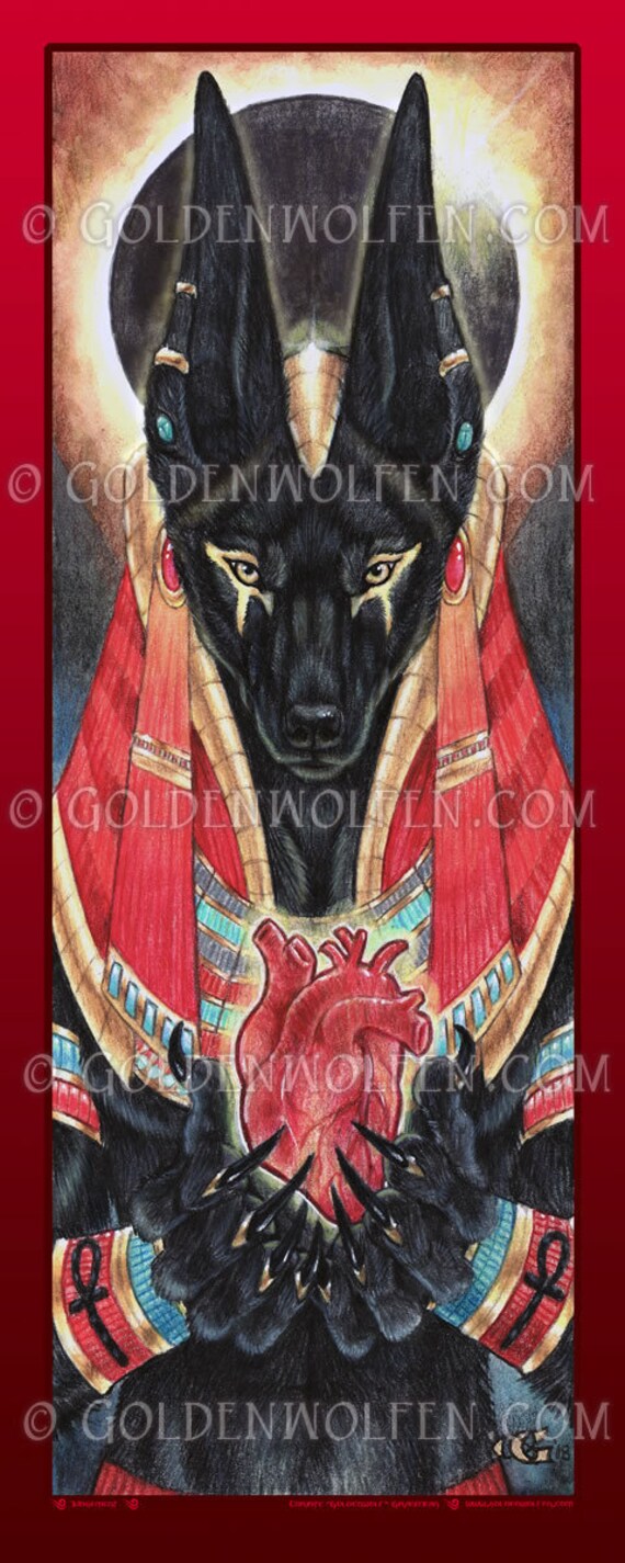 Anubis Judgement Heart Vinyl Banner Wall Scroll | Etsy