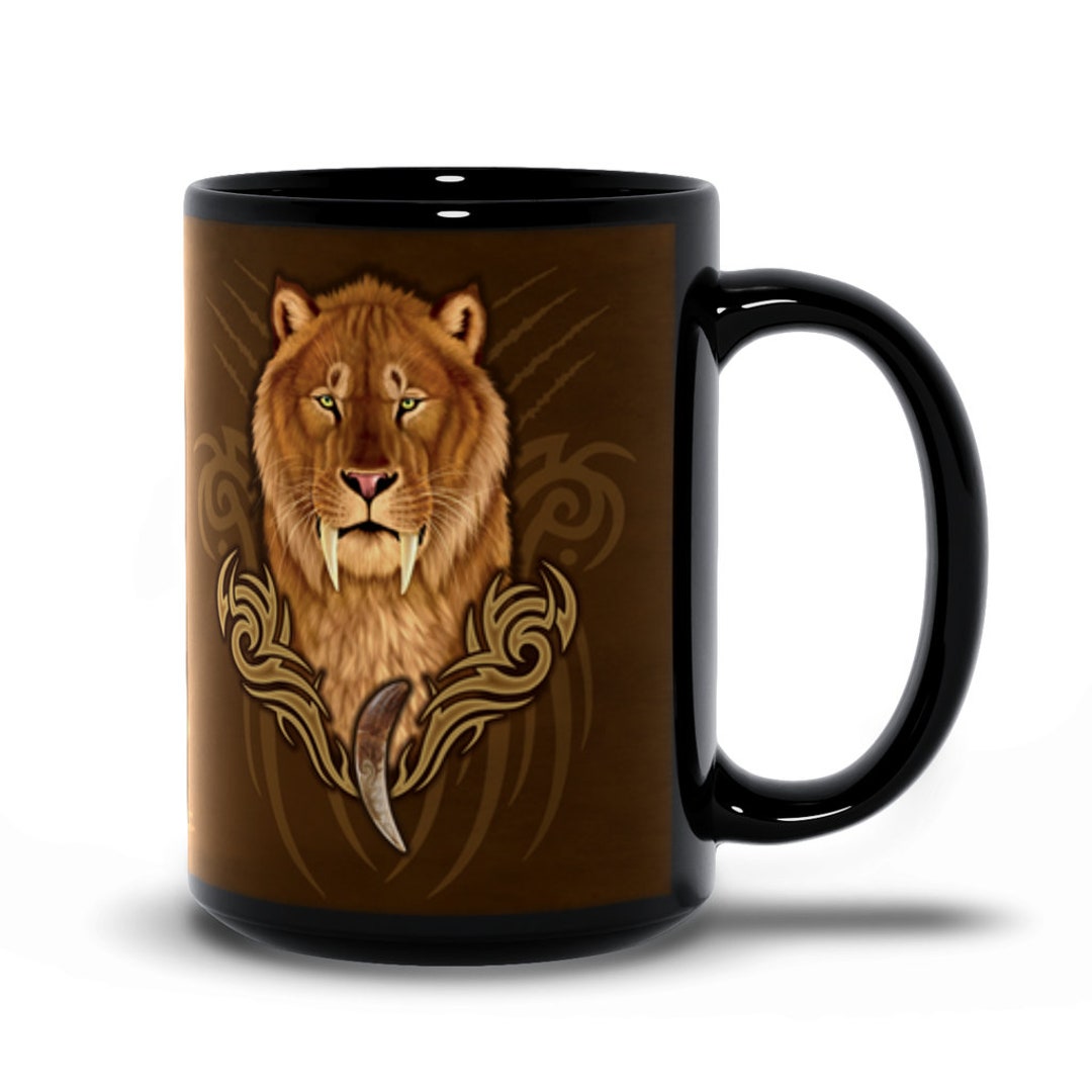 Smilodon Black Mug - Etsy