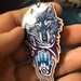 Wolf Handprint Tribal Design Multicolor Wooden Printed Pendant - Etsy